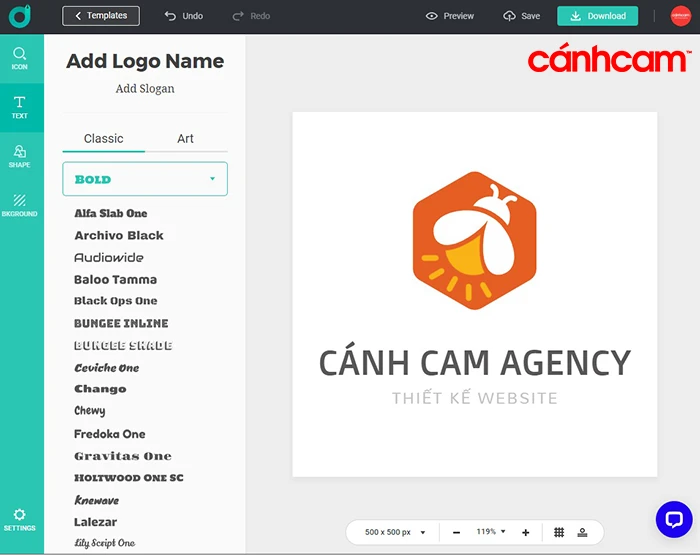 Top các web thiết kế logo miễn phí