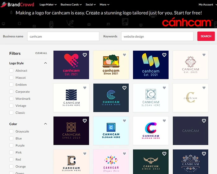 Top các web thiết kế logo miễn phí